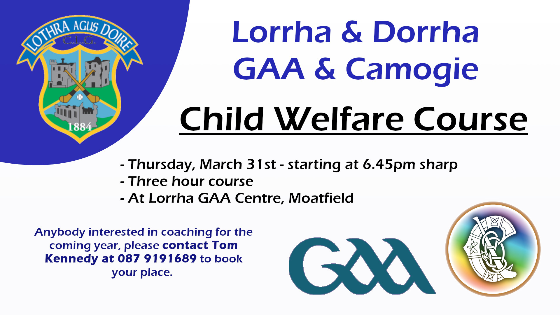 Lorrha GAA hosts Child Welfare Course on March 31st – Lorrha GAA & Camogie