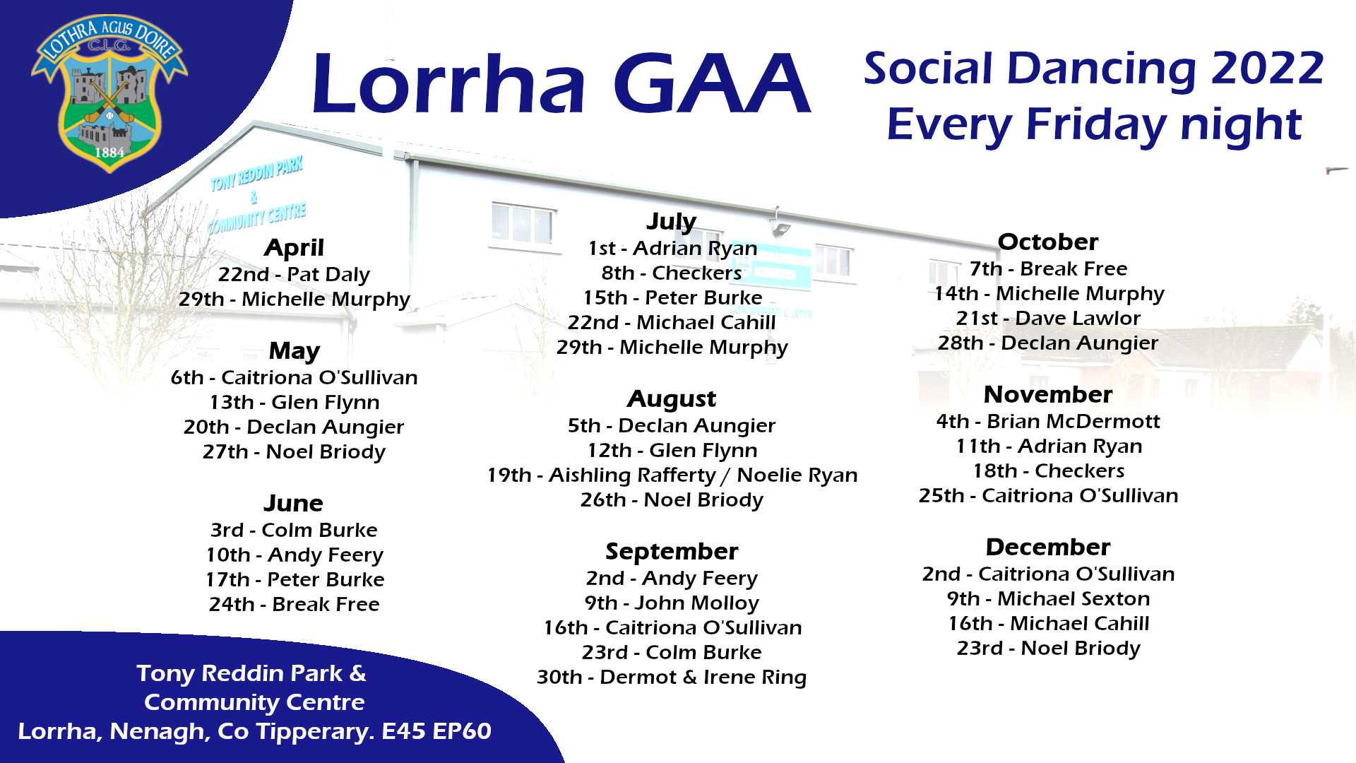 Full Lorrha GAA Social Dancing lineup announced for 2022 – Lorrha GAA ...